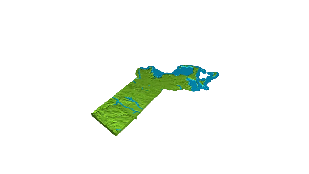 Massachusetts, USA (MA) Topographic Map with Hydrographic Features by ...