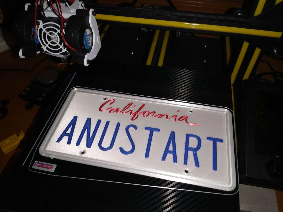 Anustart License Plate by HL | Download free STL model | Printables.com