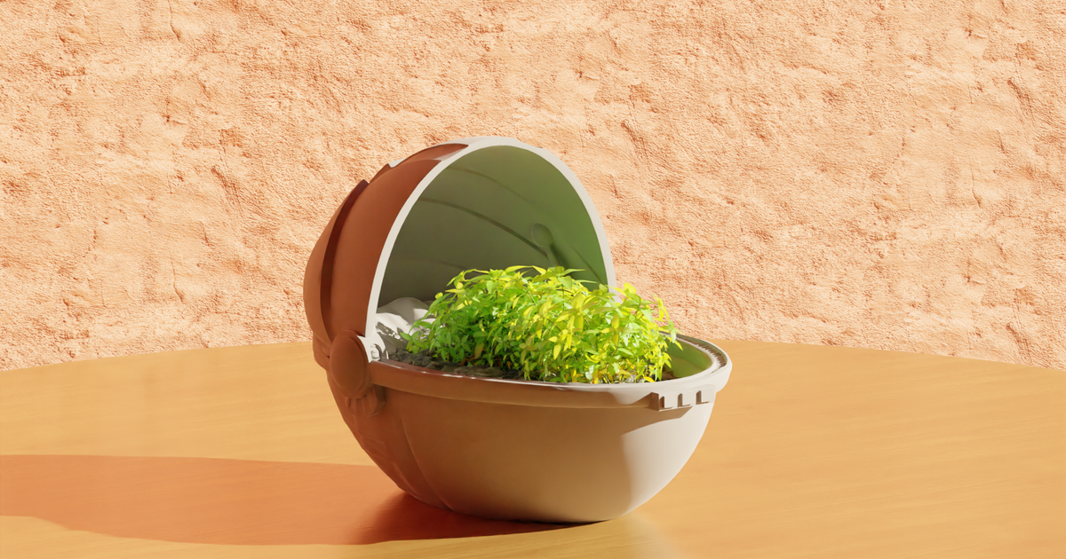 Baby Yoda (Grogu) Crib Hover - Star Wars Pot Plant by CalebTimoteo ...