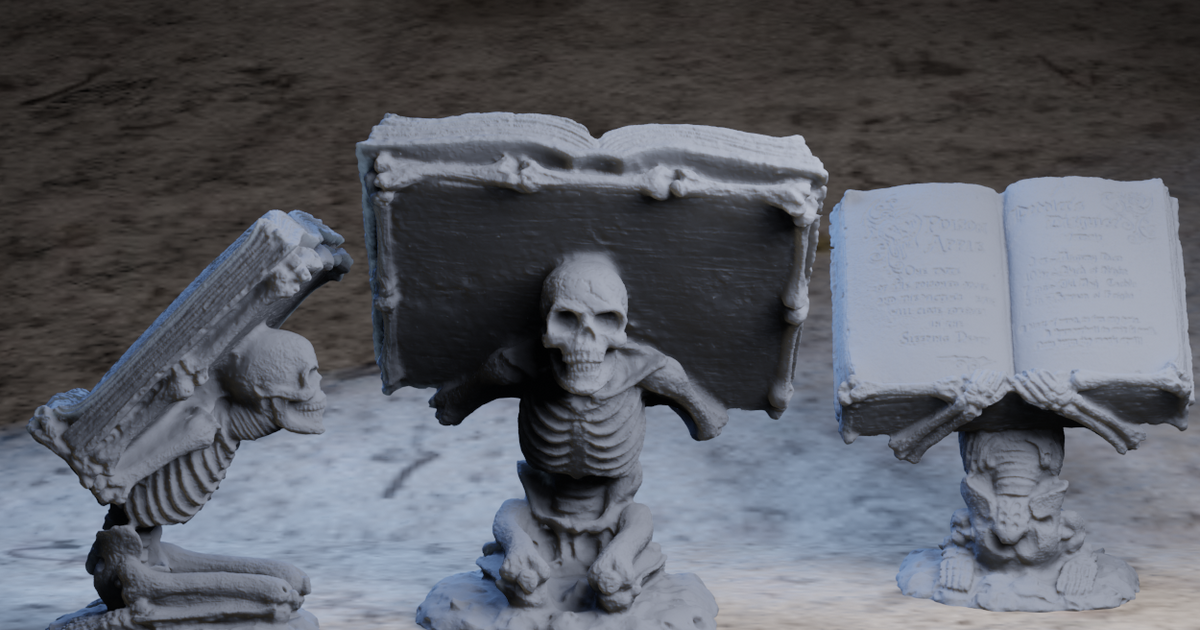 Skeleton Holding Spell Book by Peter Farell | Download free STL model ...