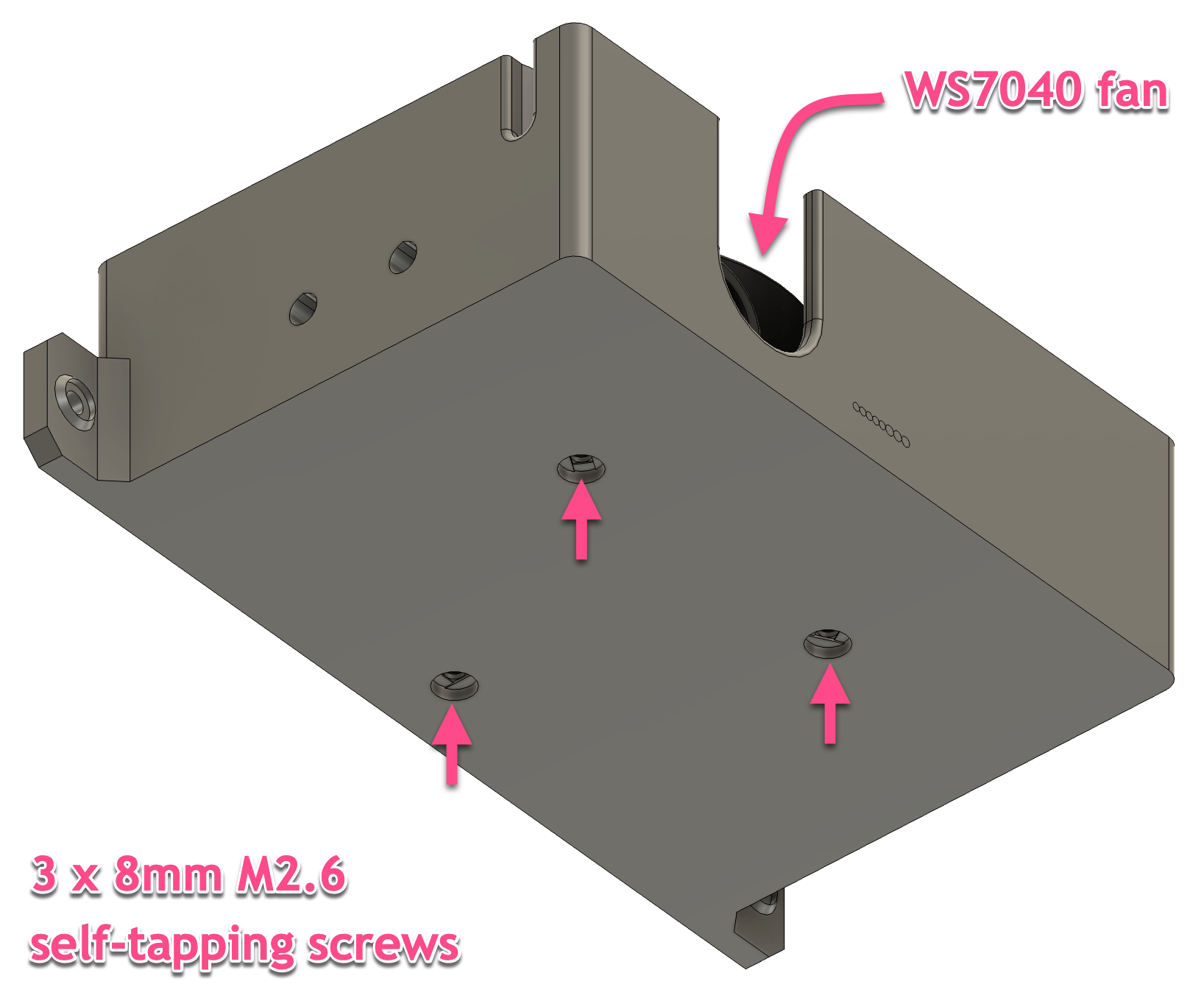 WS7040 CPAP fan mount for aluminum extrusion (Voron 2.4 compatible) by ...