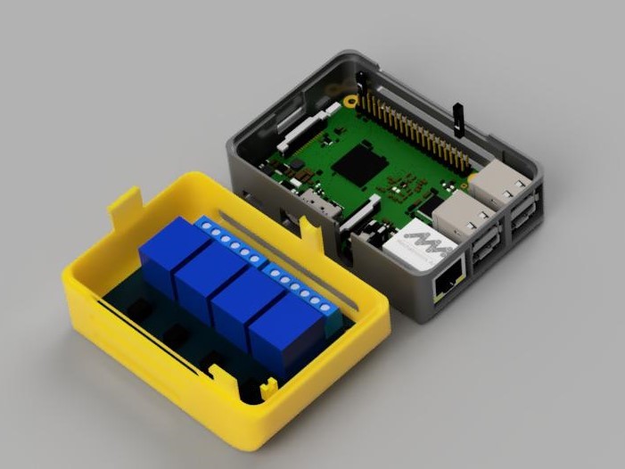 Case for Raspberry Pi3 and 4 channel relay module by HeinzK | Download ...