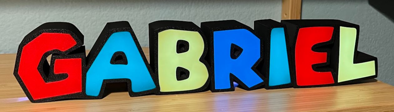 Lightbox sign Gabriel by Hammersh | Download free STL model ...