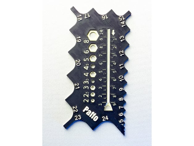 Fillet Gauge 1mm to 24mm + Metric Bolt & Nuts Checker por Paffo ...