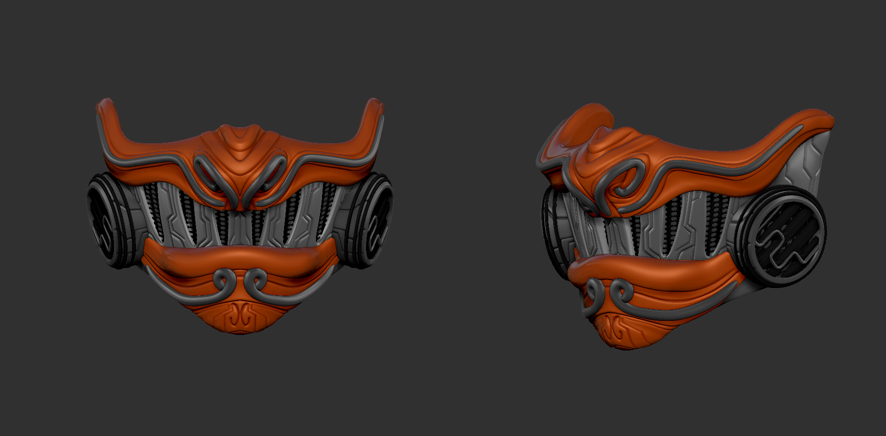 Cyber Samurai mask - single and multimaterial by Wekster | Printables Store