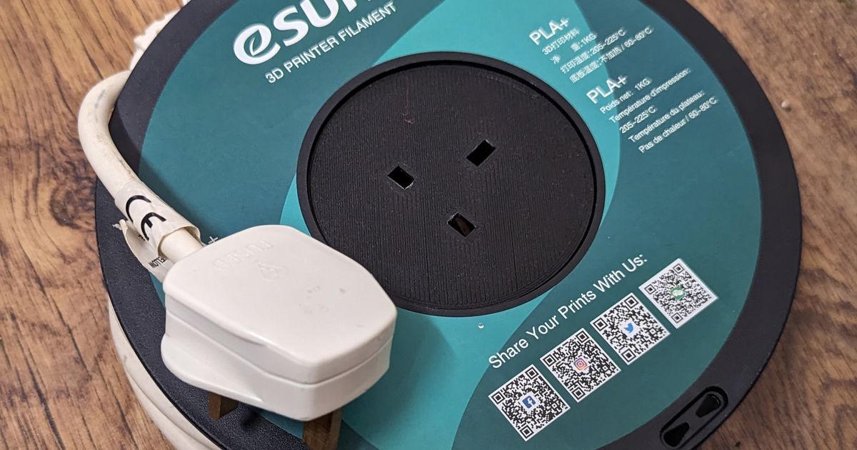 eSun spool insert UK plug holder by Speakoid | Download free STL model ...