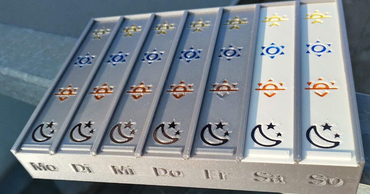 Customizable (Multi-) Day Pillbox by niels | Download free STL model ...