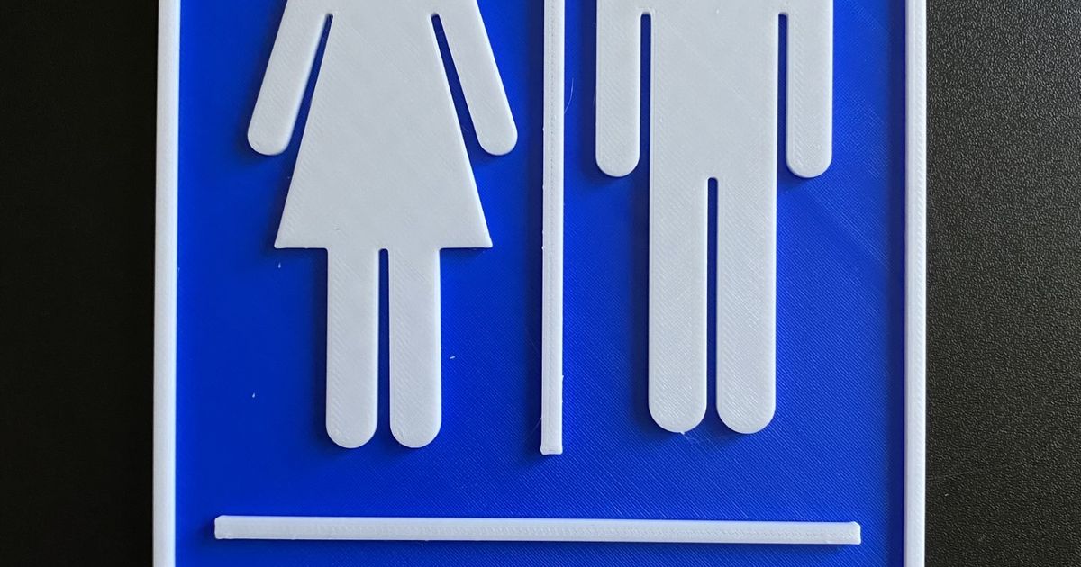 Restroom / Bathroom Sign by Rich Larkin | Download free STL model ...