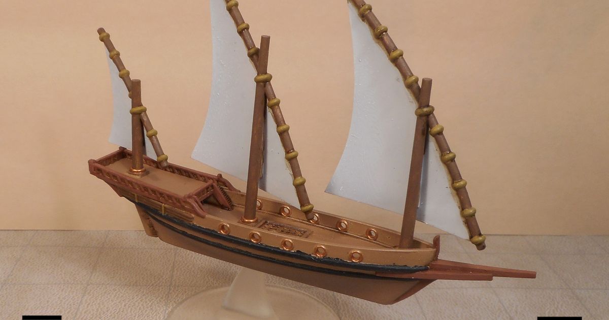 Xebec Sailing Ship Gaming Miniature Compatible with DnD Spelljammer by Mechatronist | Download ...