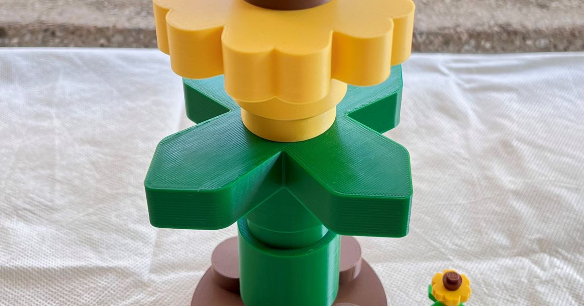 Lego Inspired Sunflower by Plastic Flow | Download free STL model ...