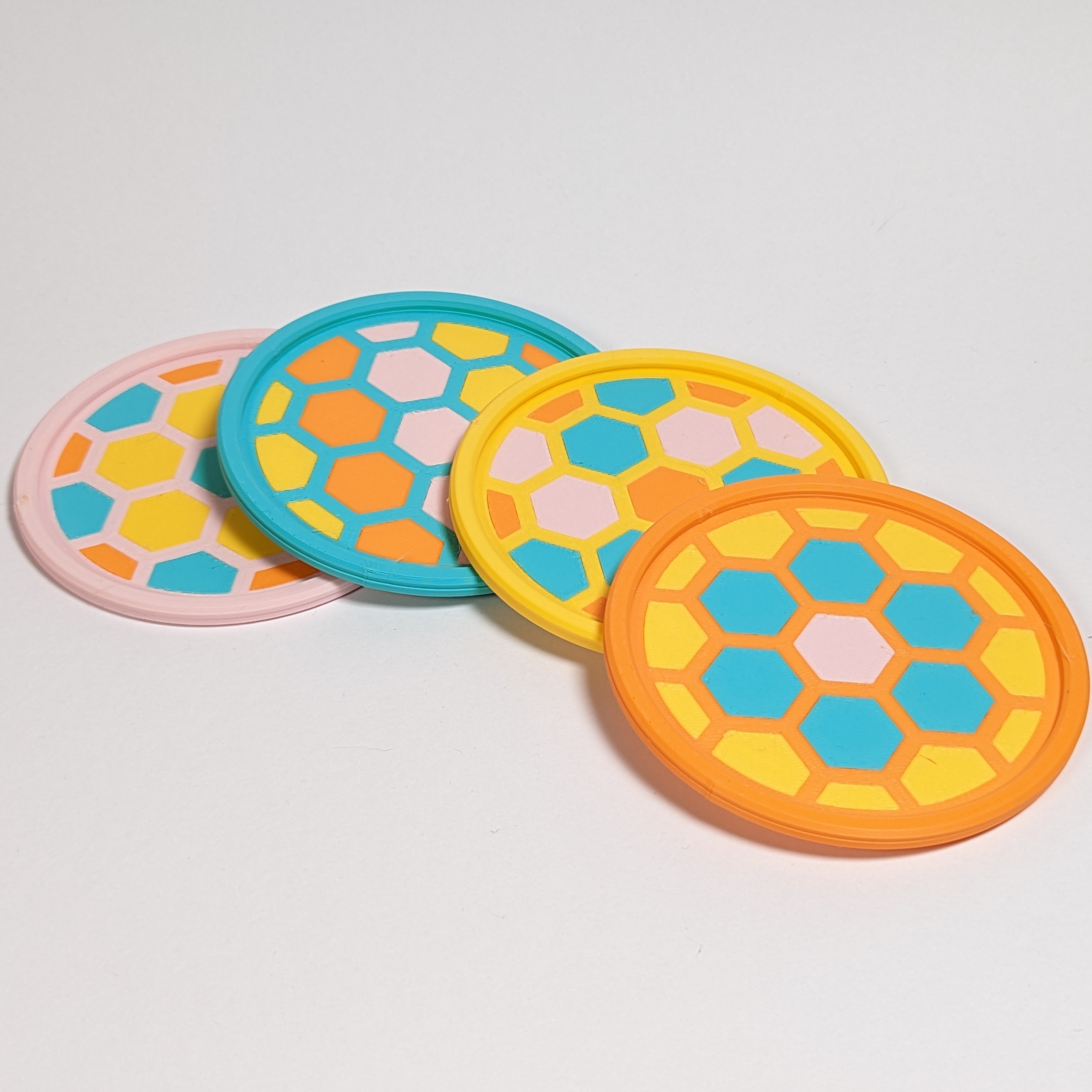 630 Multimaterial Coasters by Clockspring | Download free STL model ...
