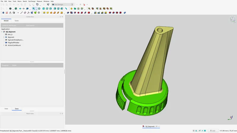 DJI bayonet mount construction kit (FreeCAD) par NUeB | Téléchargez ...