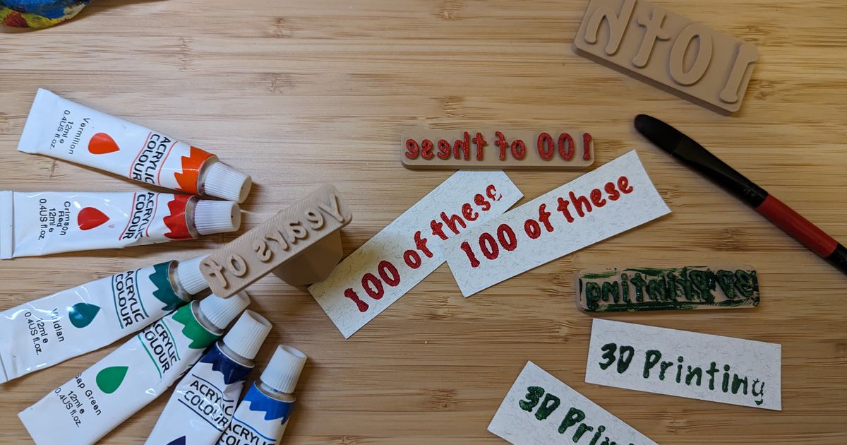 Customizable ink stamp (print in place, no supports necessary) by ...