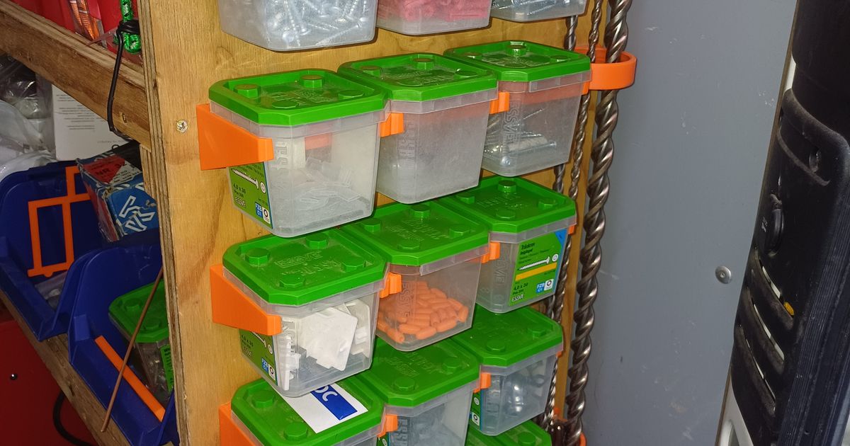 Wall mount for screw storage boxes by MakerDane | Download free STL ...