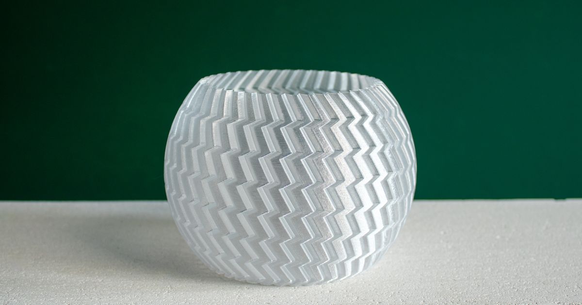 Sphere Planter Zigzag (vase mode) by Slimprint | Download free STL ...