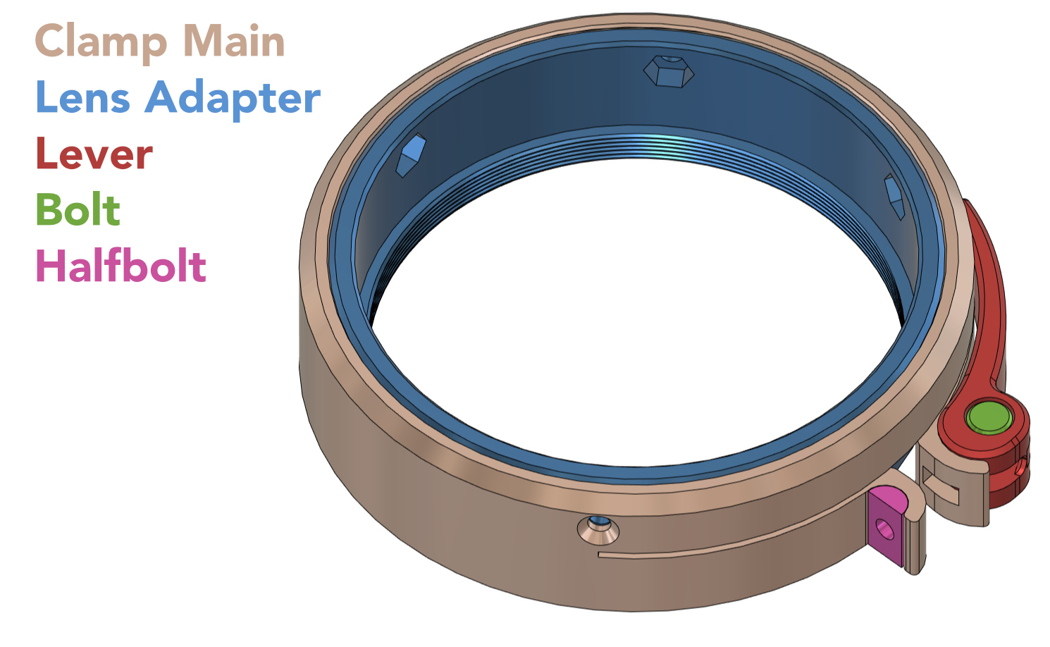 Grabhole 80mm OD lever QR clamp for anamorphic projection lenses by ...