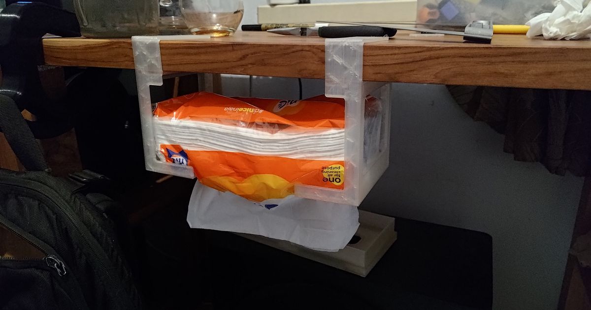 Under Table Tissue Box Holder by Made Baruna | Download free STL model ...