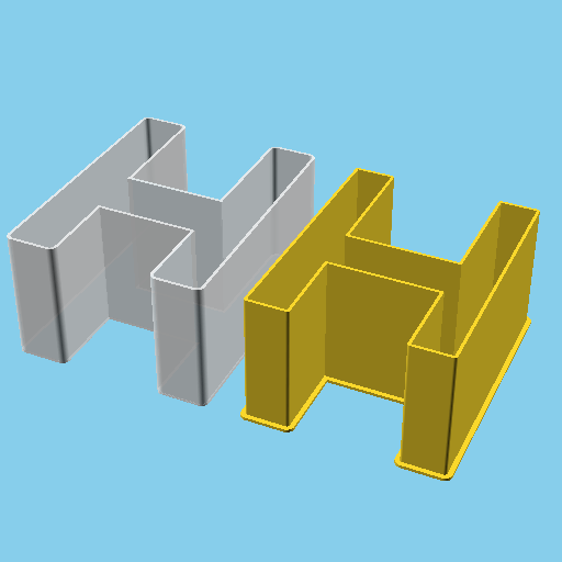 LATIN CAPITAL LETTER H, nestable box (v1) by PPAC | Download free STL ...