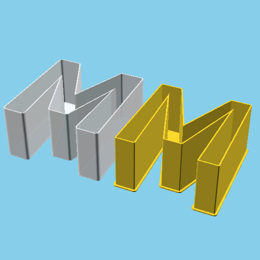 LATIN CAPITAL LETTER M, nestable box (v1) by PPAC | Download free STL ...