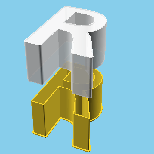 LATIN CAPITAL LETTER R, nestable box (v1) by PPAC | Download free STL ...