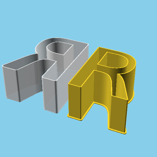 LATIN CAPITAL LETTER R, nestable box (v1) by PPAC | Download free STL ...