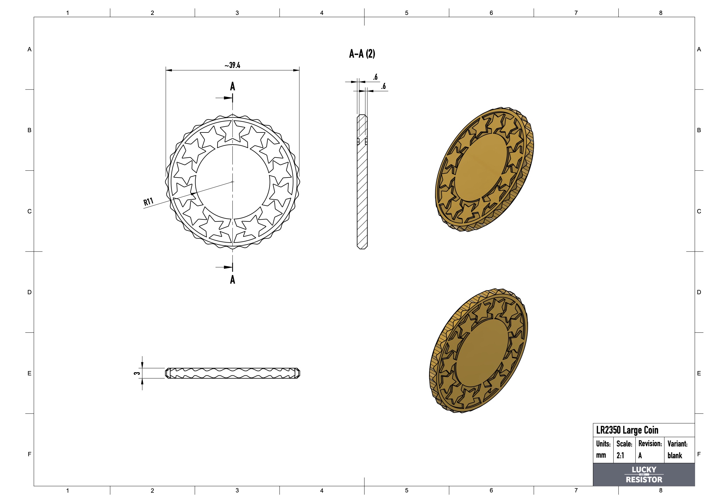 Gold Coin with Customisable Center by Lucky Resistor | Download free ...