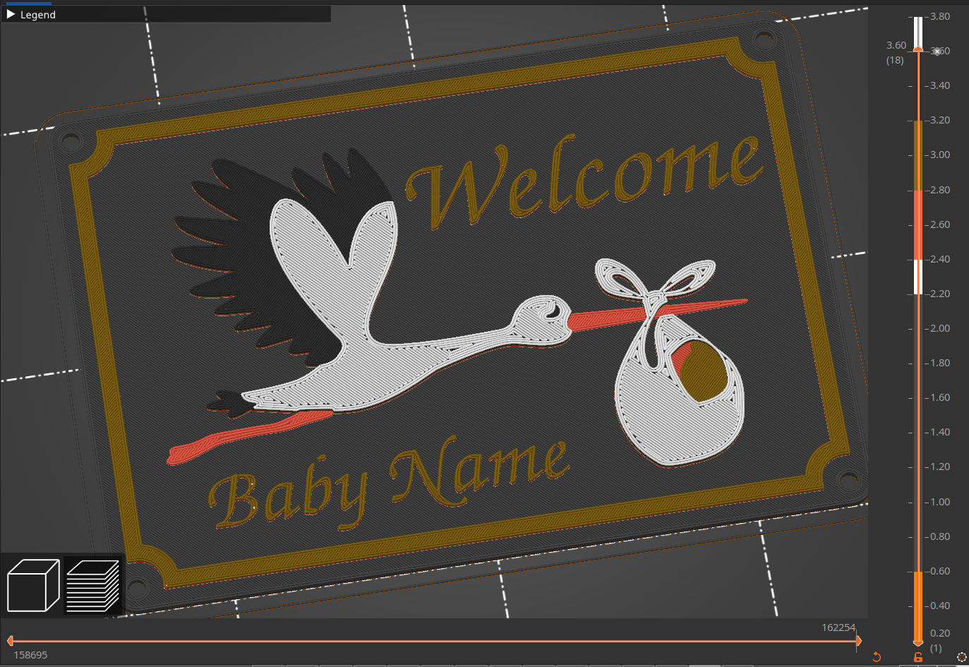 Customizable Welcome Baby Sign (No MMU / Tool Changer required) by ...