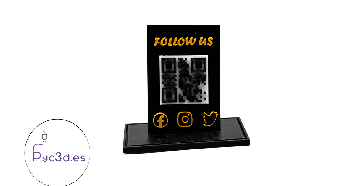 STAND 100% CUSTOMIZABLE WITH QR TEXT SOCIAL MEDIA AND ICONS por PYC3D ...