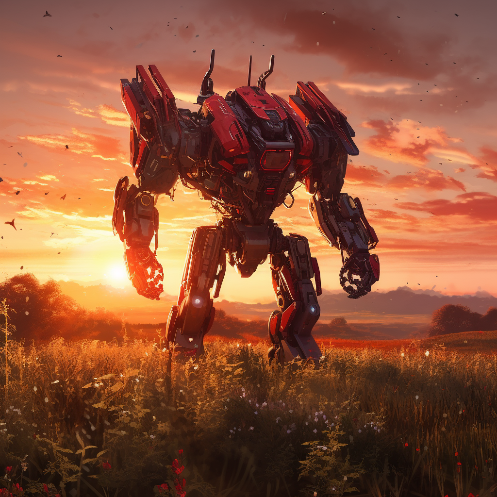 Sunset Mech Hueforge Filament painting by Jeremy Makes | Download free ...