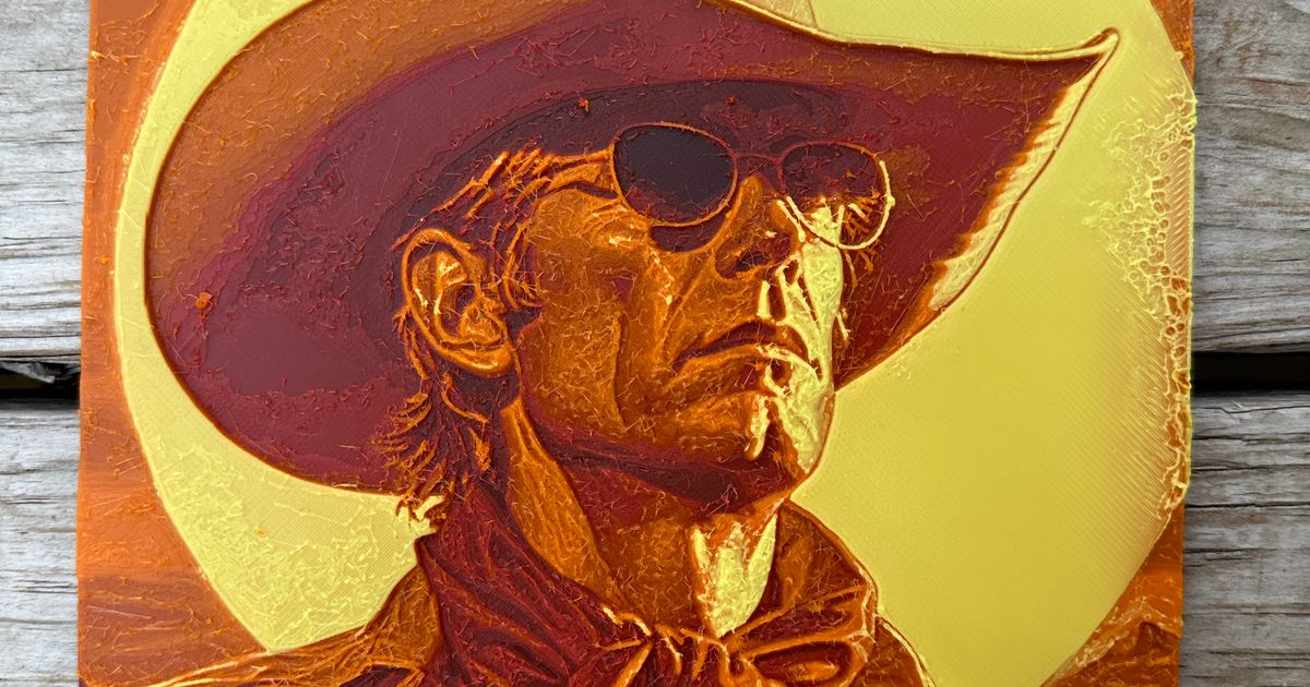 Sunset Cowboy Hueforge Filament painting by Jeremy Makes | Download ...