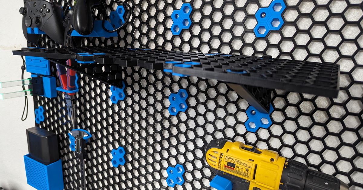 Honeycomb Storage Wall (HSW) Shelf by Drew Singer | Download free STL model | Printables.com