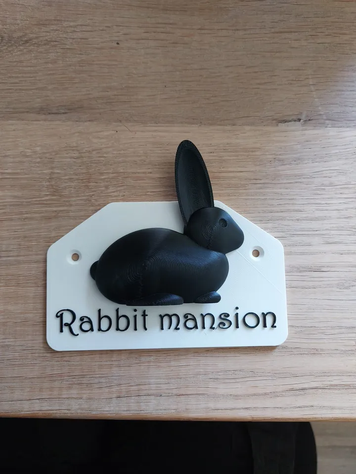 Rabbit mansion sign by Rutsel | Download free STL model | Printables.com