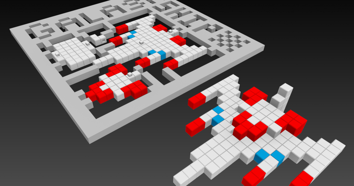 Galaga Ship Kit Card von Dirac Arts | Kostenloses STL-Modell herunterladen | Printables.com