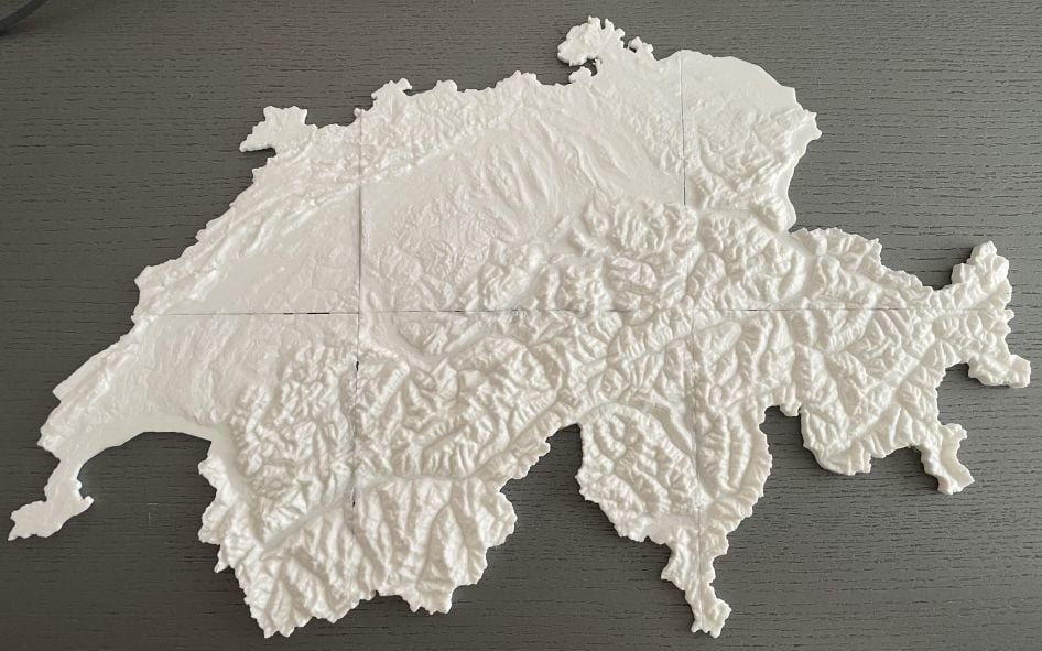 Relief Map of Switzerland von Schweizermaker | Kostenloses STL-Modell ...