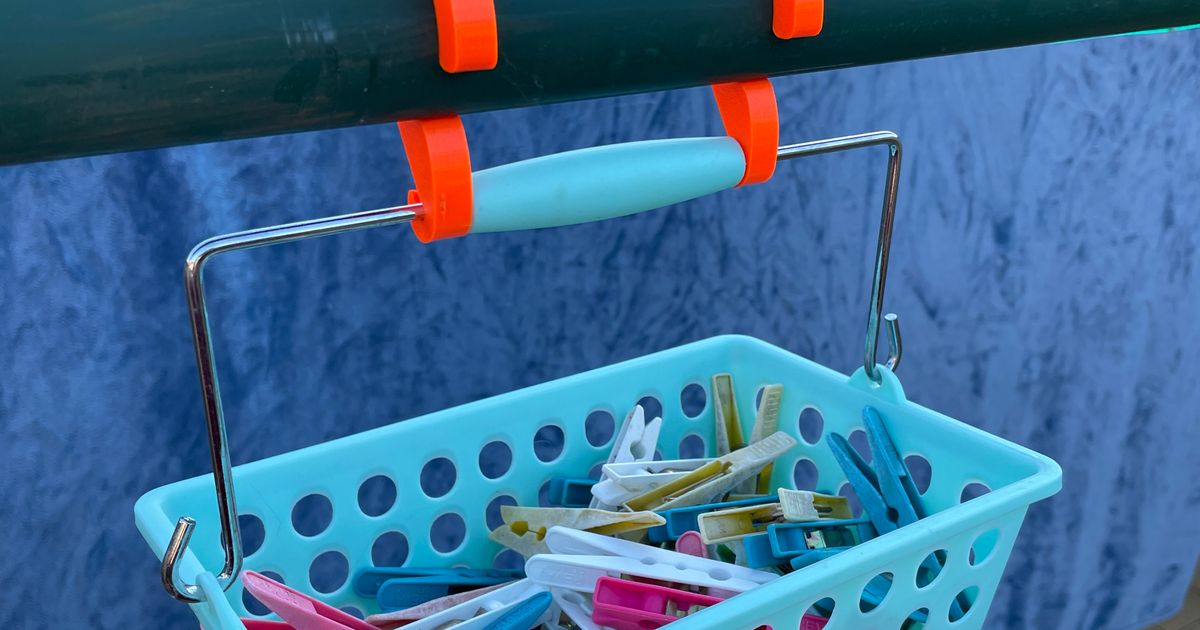 Hills Clothesline hook for peg basket by pathoz | Download free STL ...