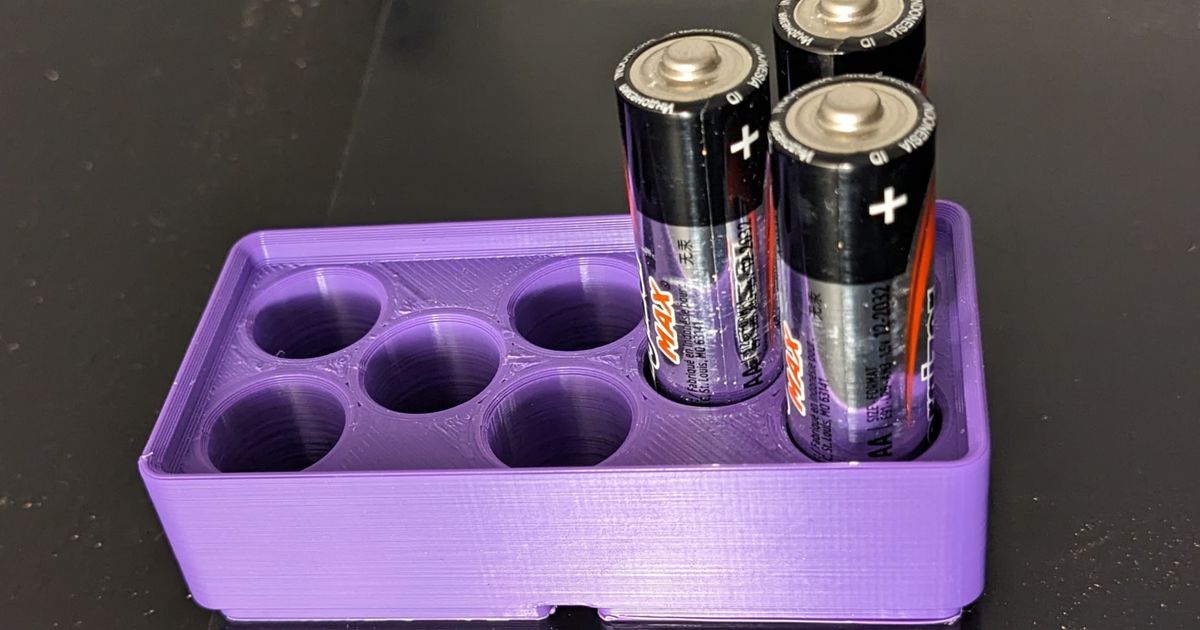 Gridfinity 1x2 AA battery holder by Rae | Download free STL model | Printables.com