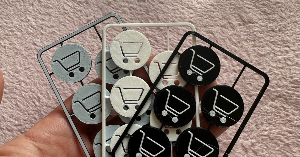 Kit card - shopping cart coin (credit card size) for your wallet by Majkl | Download free STL ...