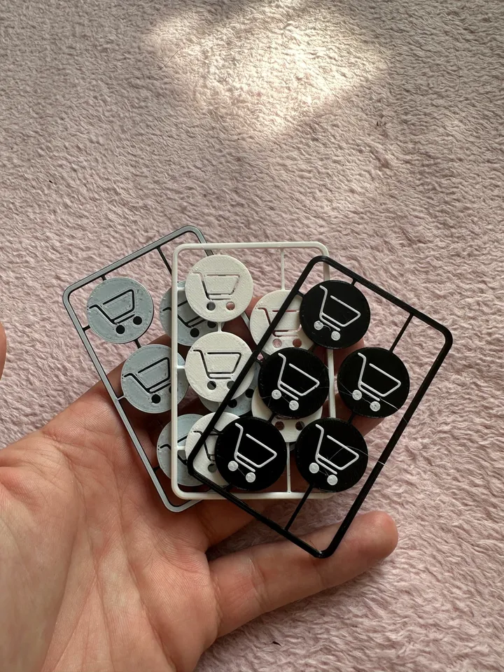 Kit card - shopping cart coin (credit card size) for your wallet by M3D | Download free STL ...