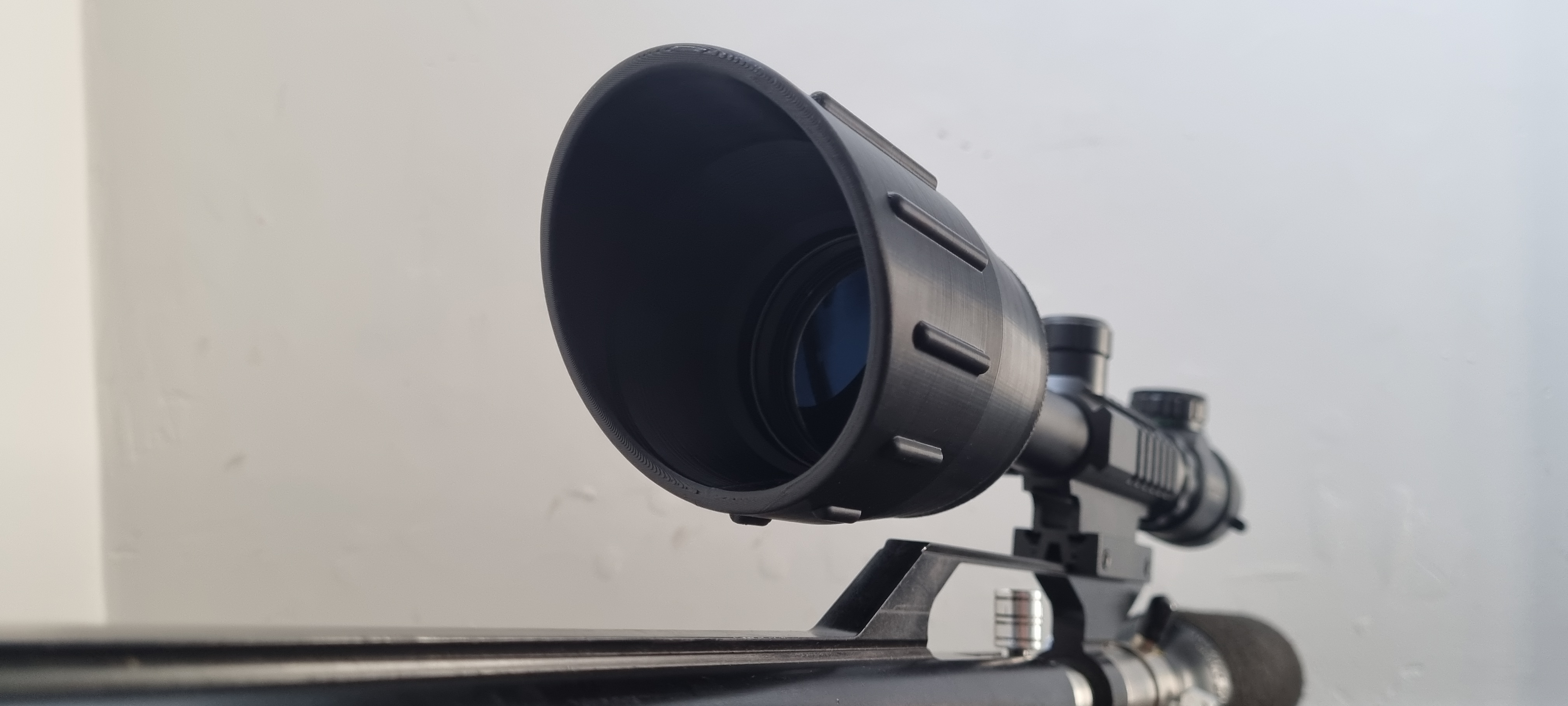 Hunting Rifle Scope Sun Shade Long Slash Cut Ribbed v4 To Suit 50mm by ...