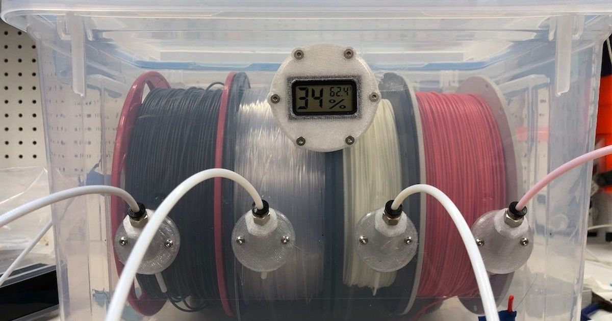 Filament drybox PVC mount and hygrometer adapter by whoppingpochard ...