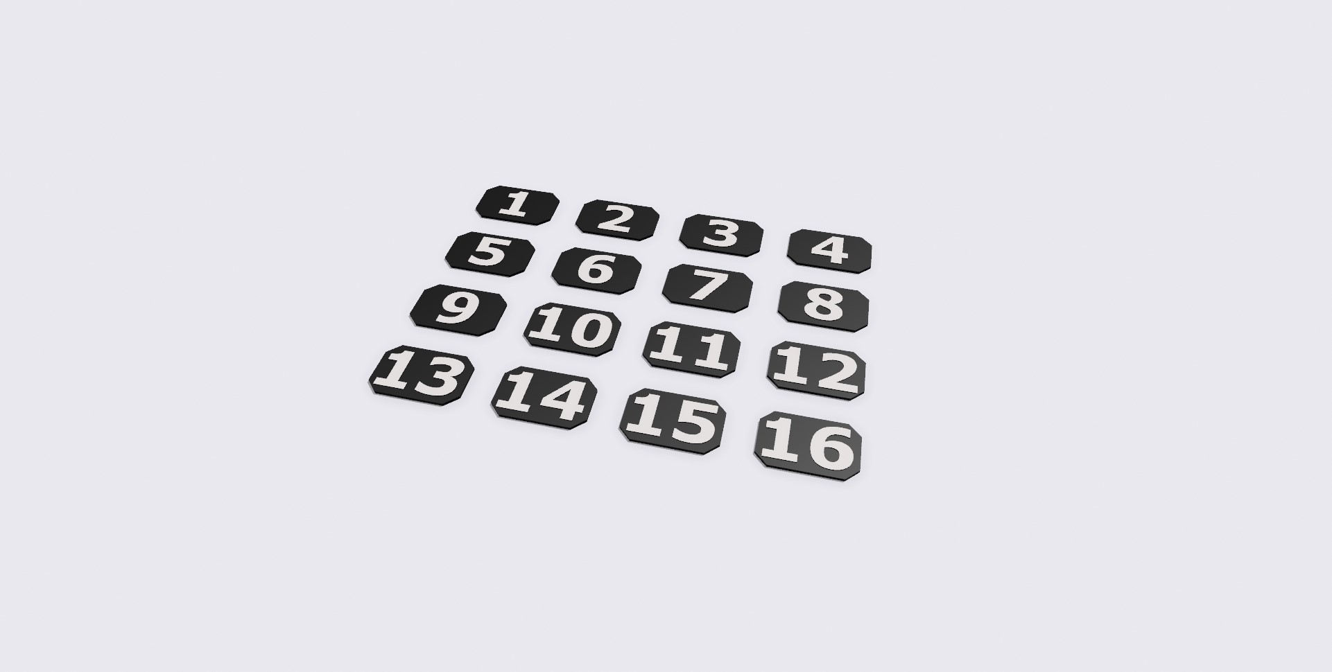 Number marking, 1 to 16 by #Petter3D | Download free STL model ...