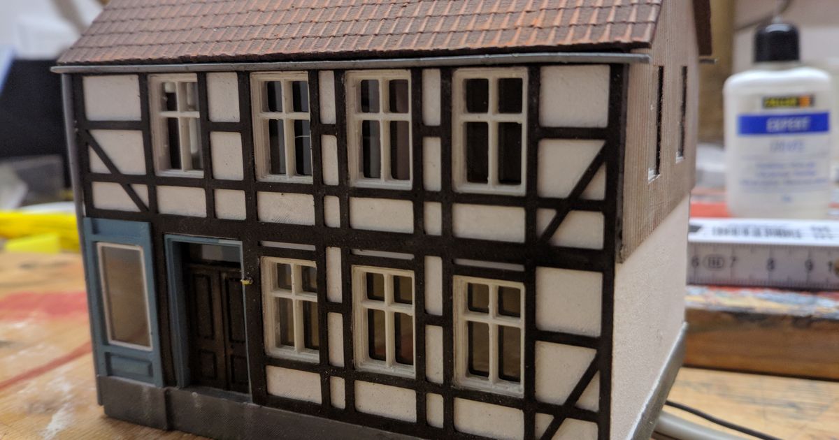 Fachwerkhaus (half-timbered house) 1/87 H0 by Zemizz | Download free ...