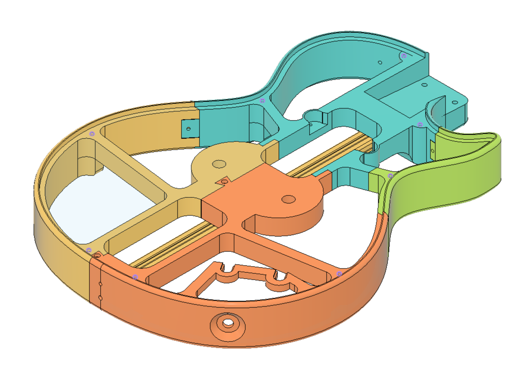 Electric Guitar body - Gibson scale by Fablab Descartes | Download free ...
