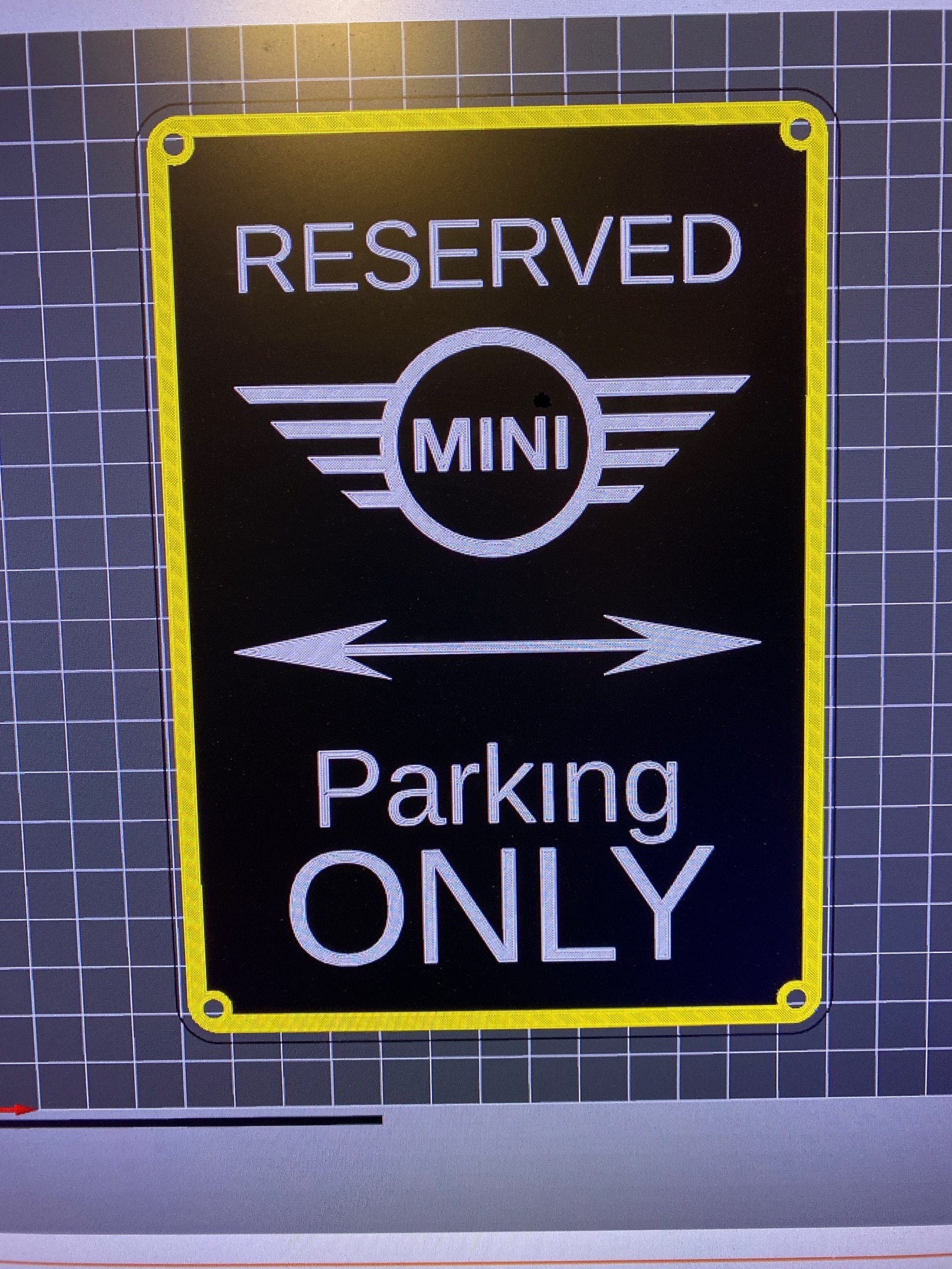 corrected-Reserved MINI parking sign by Asus1357 | Download free STL ...