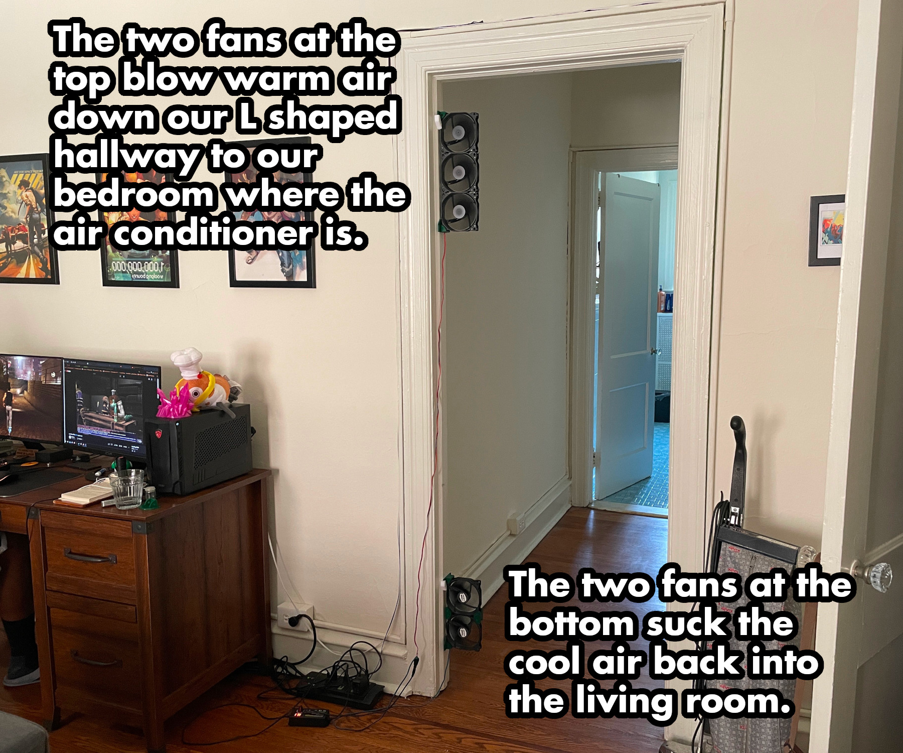 Modular 120mm PC fan system wall & desk mount. Great for circulating ...