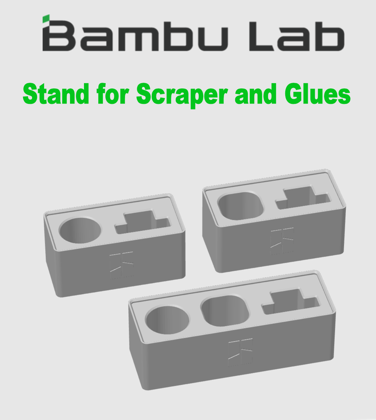 Bambu Lab - Stand for Scraper - Stick and Liquid Glue - Three Versions ...