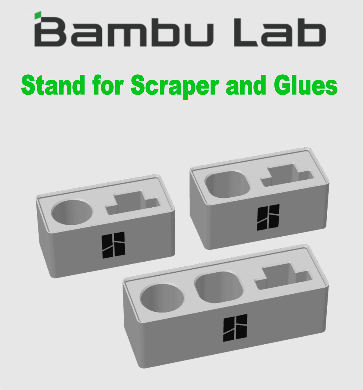 Bambu Lab - Stand for Scraper - Stick and Liquid Glue - Three Versions ...