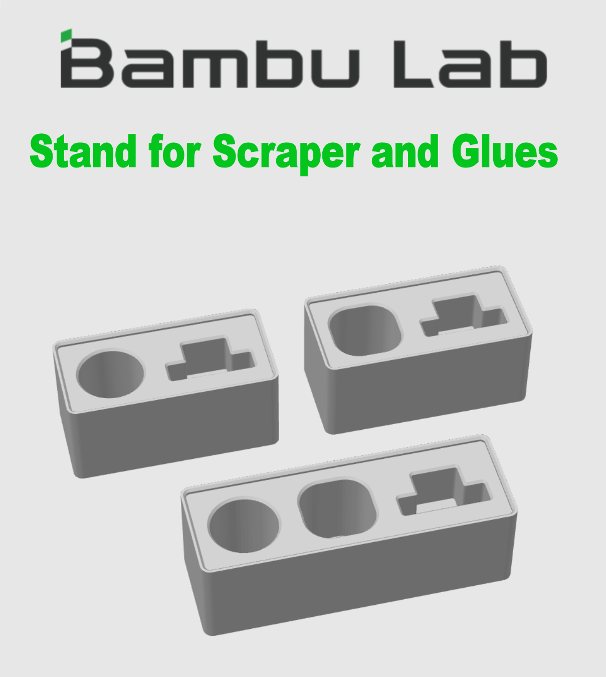 Bambu Lab - Stand for Scraper - Stick and Liquid Glue - Three Versions ...