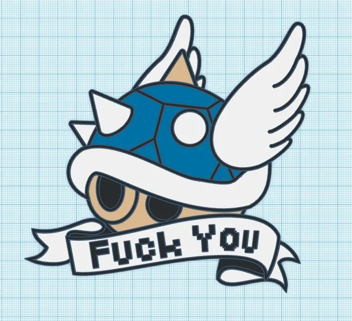 Mario Kart Blue Spiny Shell Plaque by MiDankies Designs | Download free ...