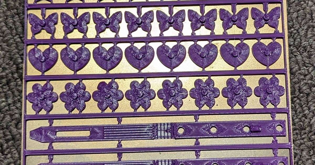 Customisable Hair Clips Kit Card 118mm Wide by Keen | Download free STL ...